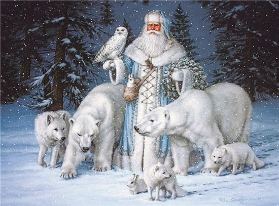 Santa With Animals - Christmas Diamond Paintings – I Love DIY Art