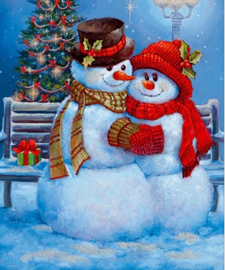 Snowman Couple on Christmas – I Love DIY Art